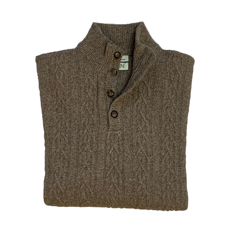 Pull Lambswool col 4 boutons Lovergreen - Vêtement