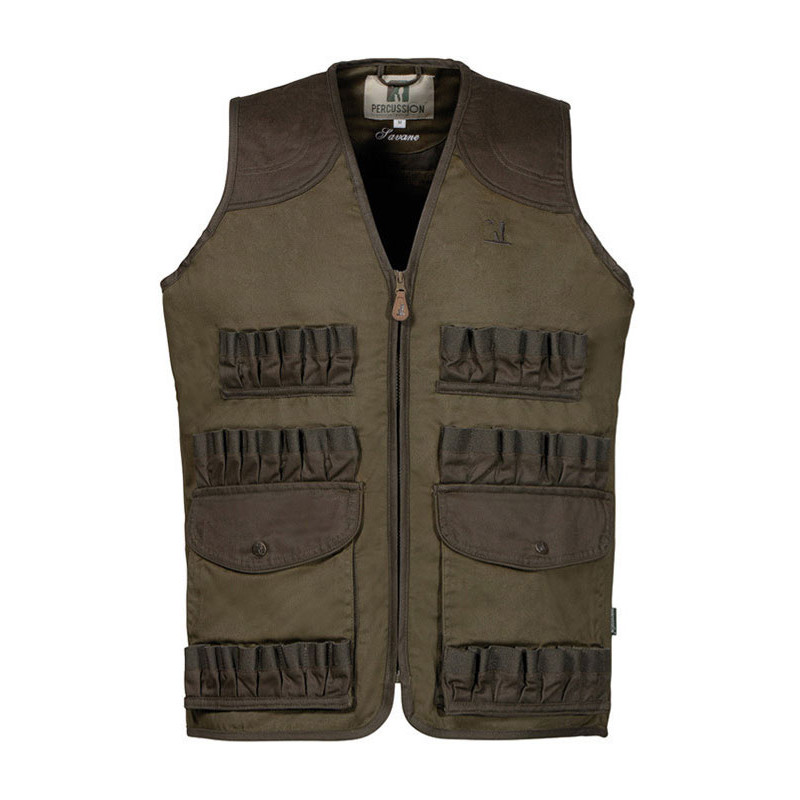 Gilet Savane Maxi Tubes Percussion - Chasseur