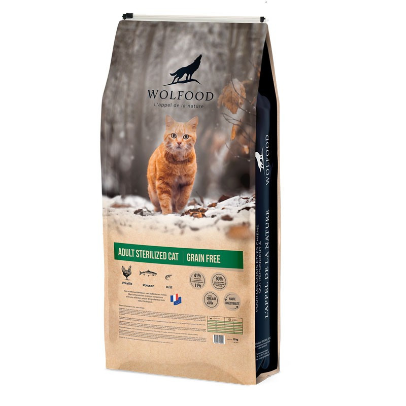 Croquettes Adult sterilized Cat Wolfood 10kg - Croquettes pour chats