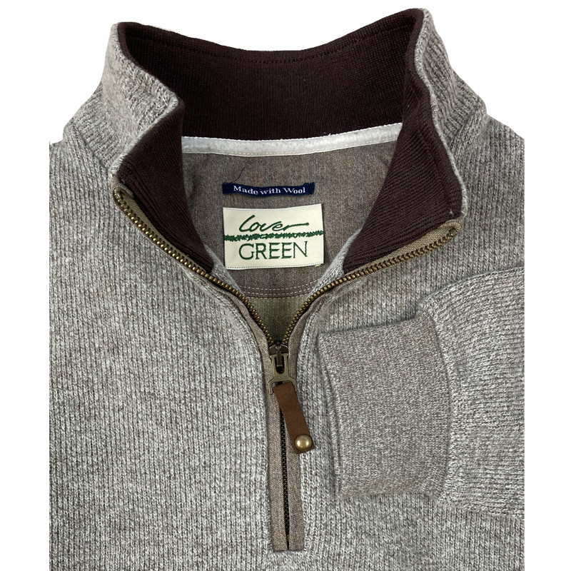 Sweat col zippé laine Chataigne Lovergreen