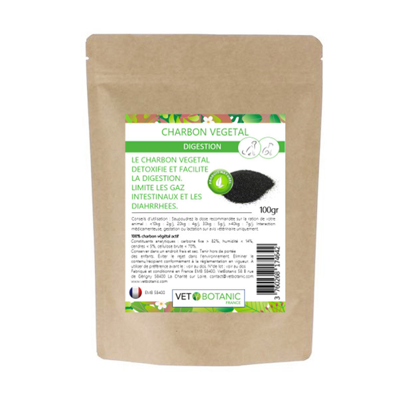 Complément alimentaire charbon vegetal 100g Vet Botanic