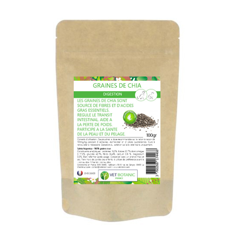 Graines de chia pour chien et chat 100g Vet Botanic