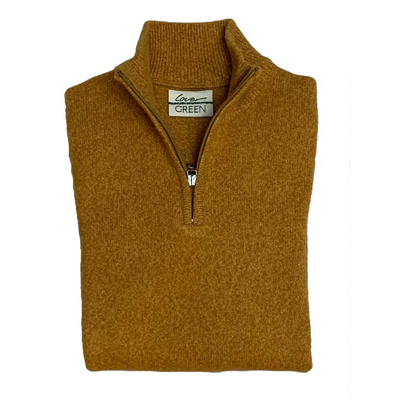 Pull col zippé Lambswool Lovergreen - Vêtement homme
